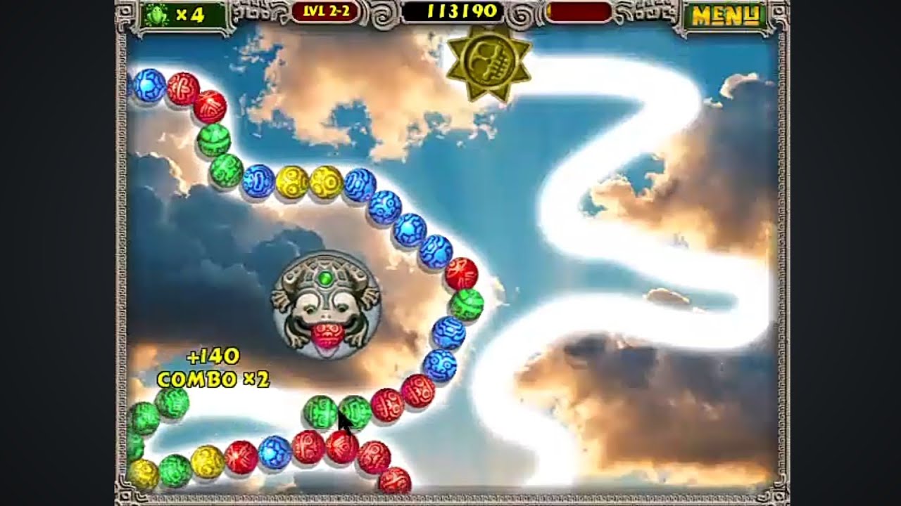 Zuma Deluxe random collection custom path (3 stages) part 1 gameplay ...