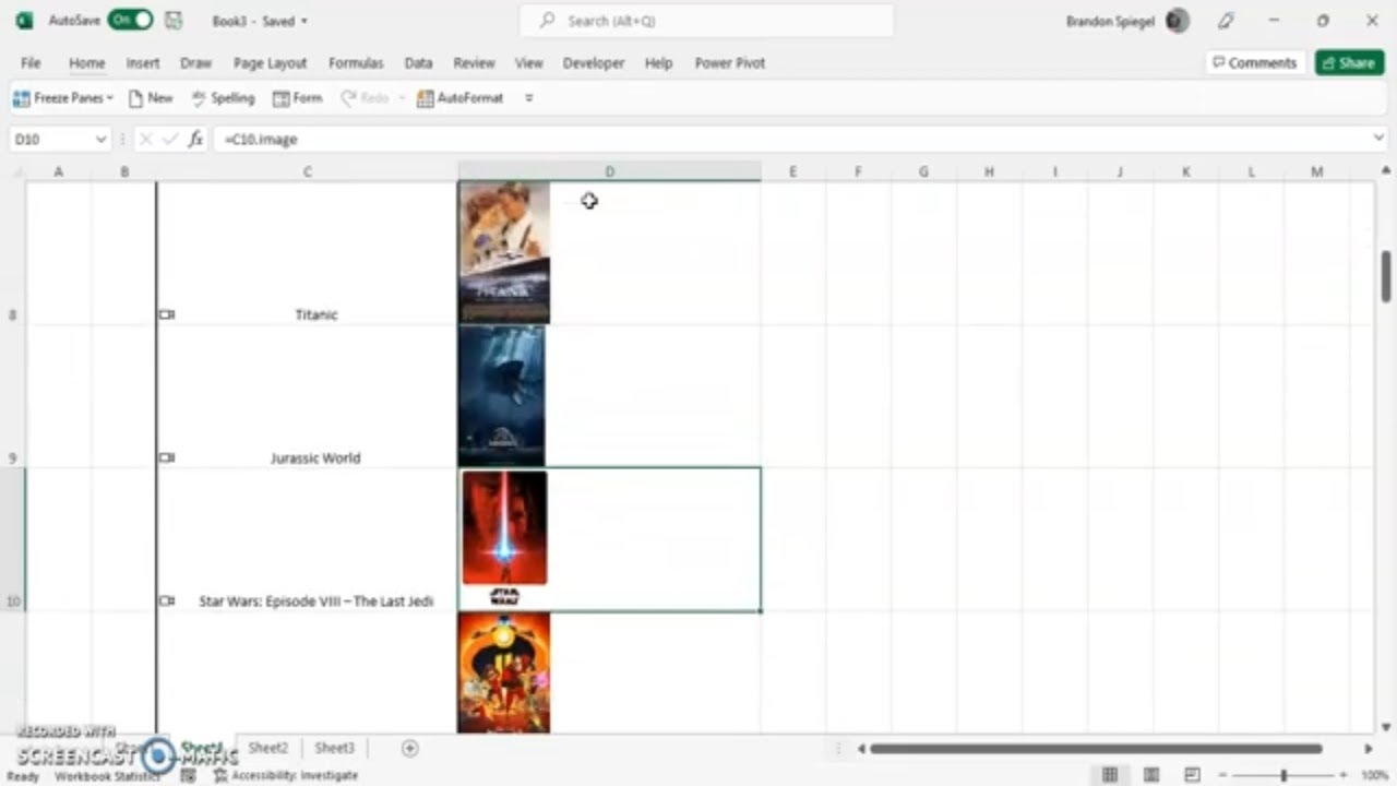 Use Movie Linked Data Type to Insert Images of Movie Covers In ...