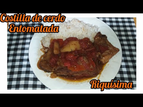 COSTILLA DE CERDO ENTOMATADA//rica y muy jugosa - YouTube
