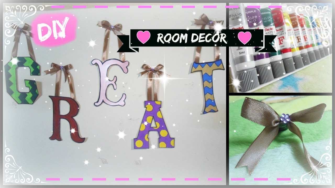 DIY Room Idea!! Wall Art/Colorful [[Simplee DIY]] - YouTube