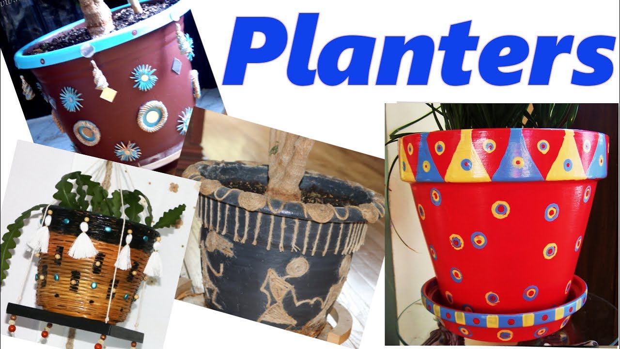 Hand Painted Beautiful Unique Planters / Flower Pots - YouTube