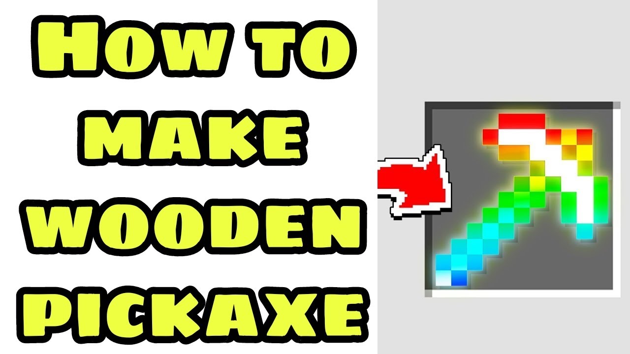 How to make wooden pickaxe in minecaraft - YouTube