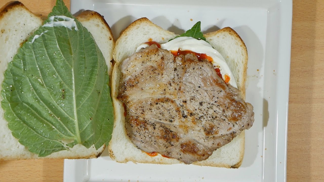 목살 구이 샌드위치 Roast Pork Neck Sandwich - YouTube