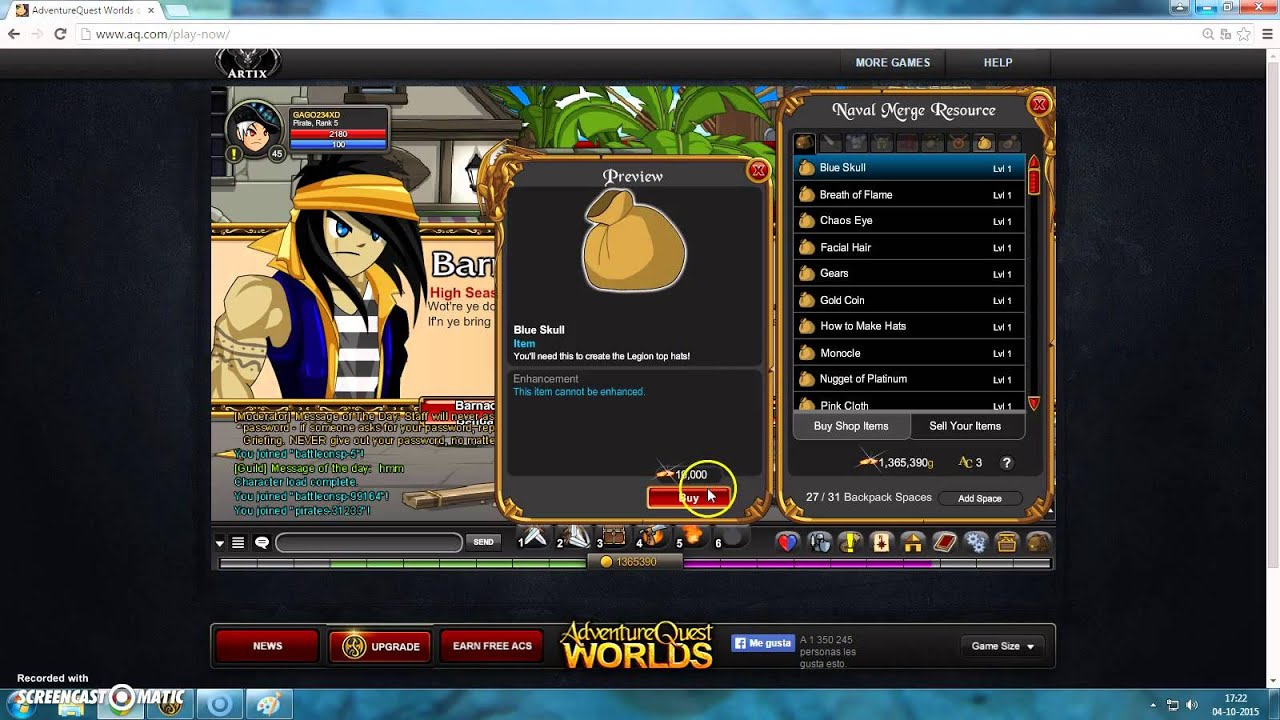 como conseguir la helm sir legion naval top hat en aqw - YouTube