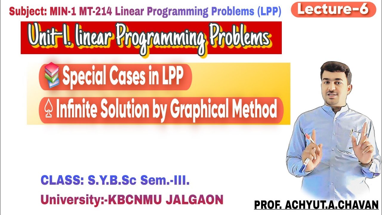 Graphical Method – Infinite Solution in LPP | LECT-6 | MT-214 | SYBSc ...