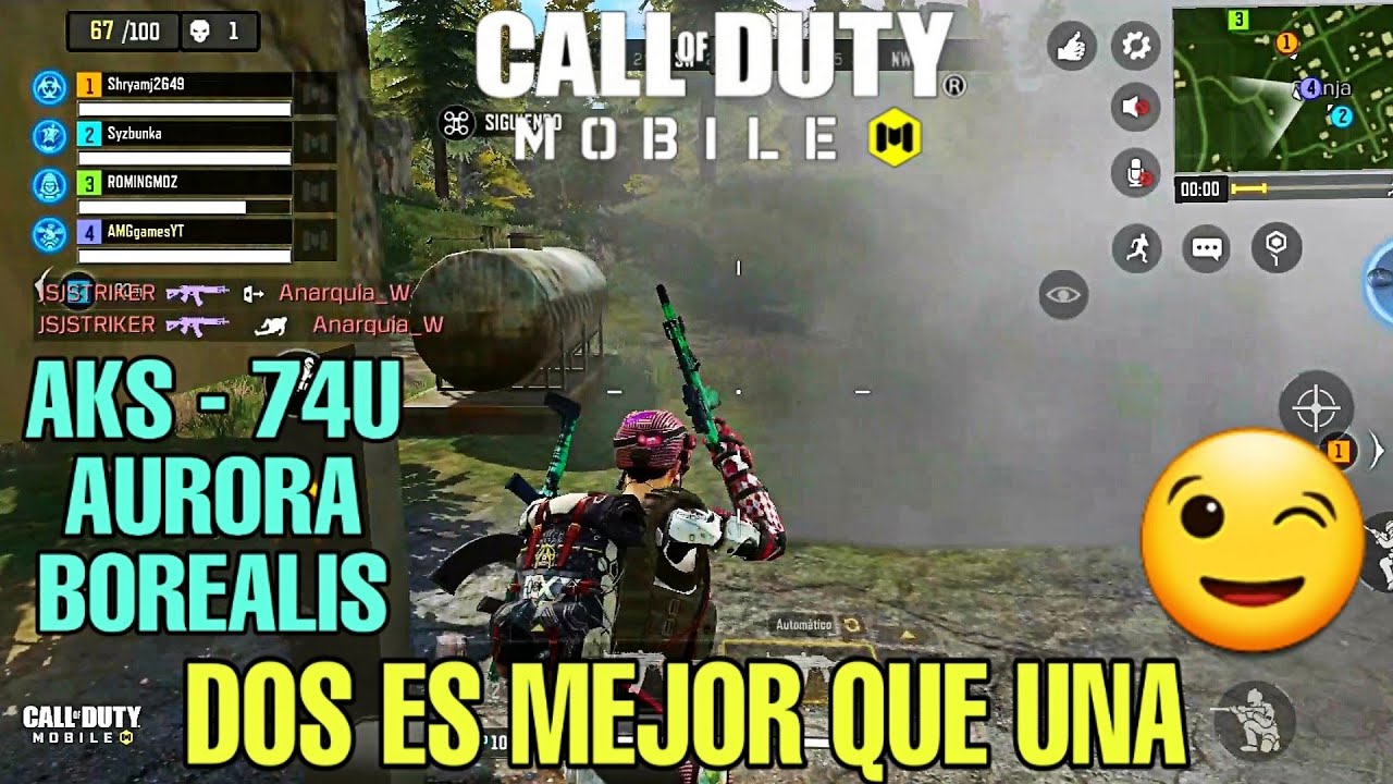 COD MOBILE 😉 // DOBLE AKS - 74U AURORA BOREALIS EN EL BATTLEROYALE 😉😉 ...