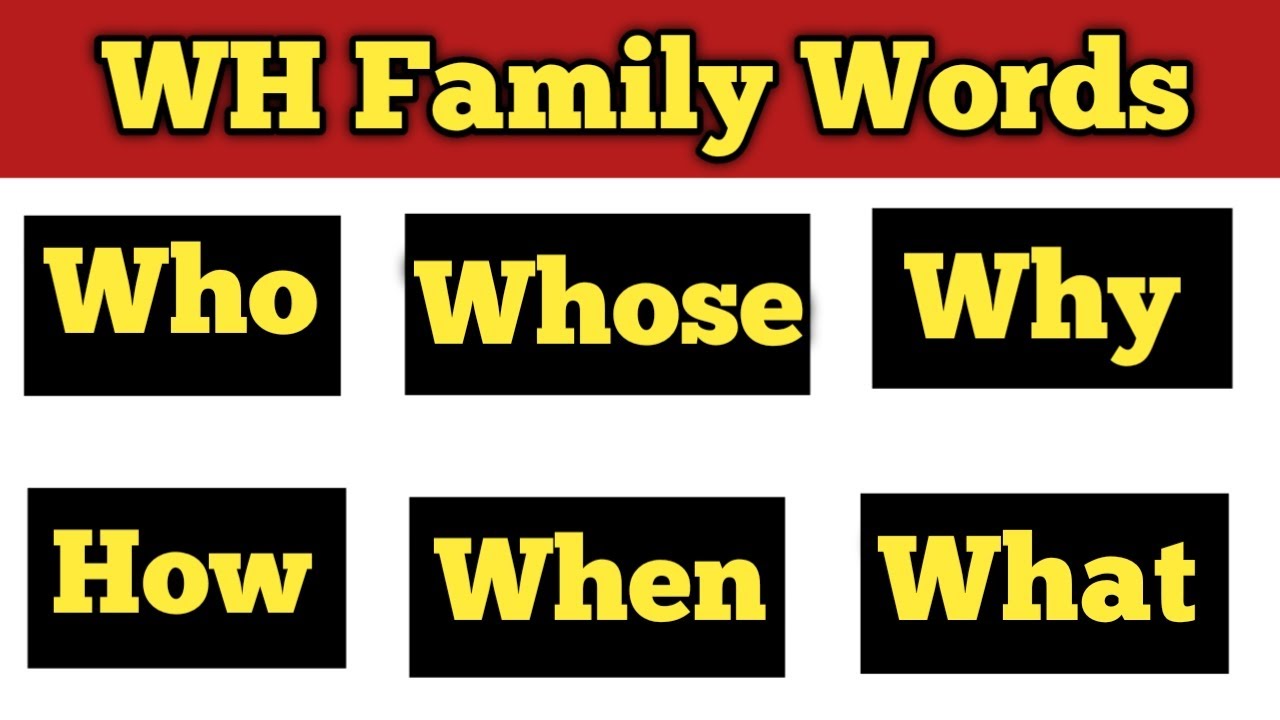All WH family words in English with meaning and examples | Wh Question ...