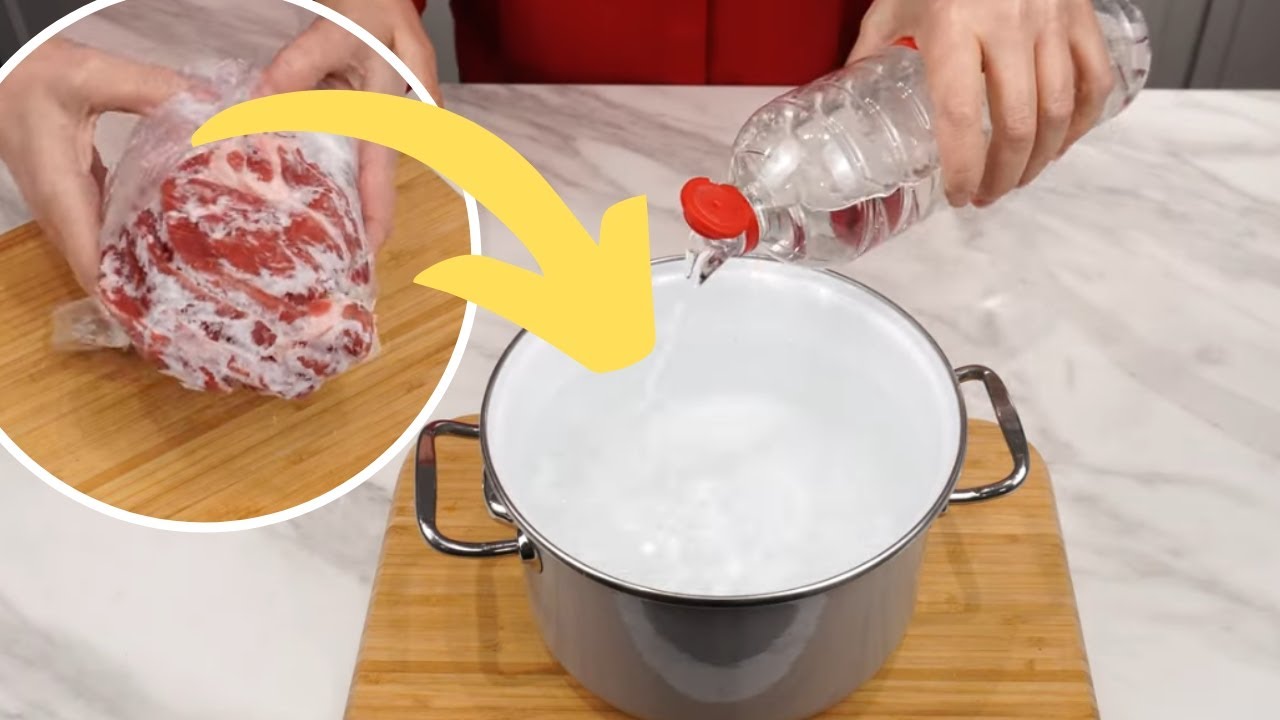 Add 2 ingredients to water. Defrost meat in 5 minutes! - YouTube