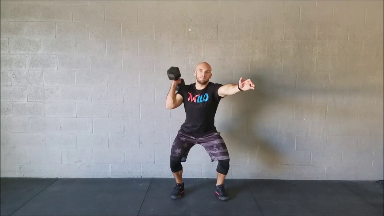 DB Single Arm Hang Power Clean and Jerk - YouTube