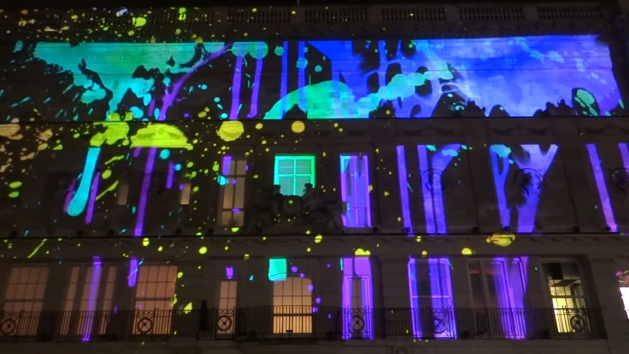 Magnificent lights show at Lumiere festival around Piccadilly street ...