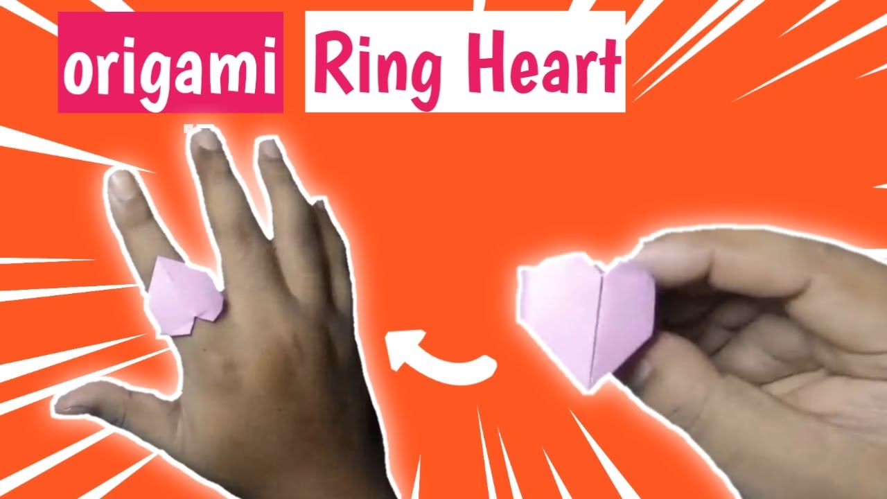 origami ring heart easy - paper heart tutorial - YouTube