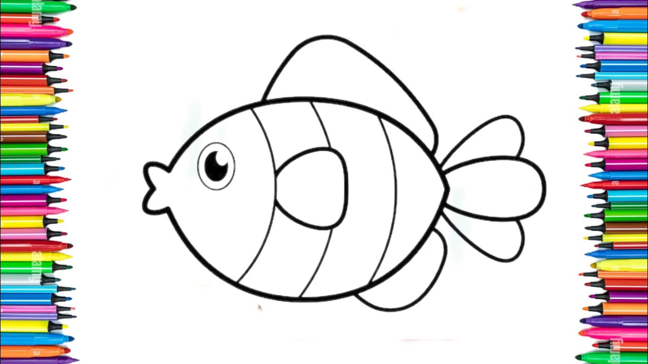 How To Draw Fish With Colour | How To Draw Fish | Beautiful Fish ...