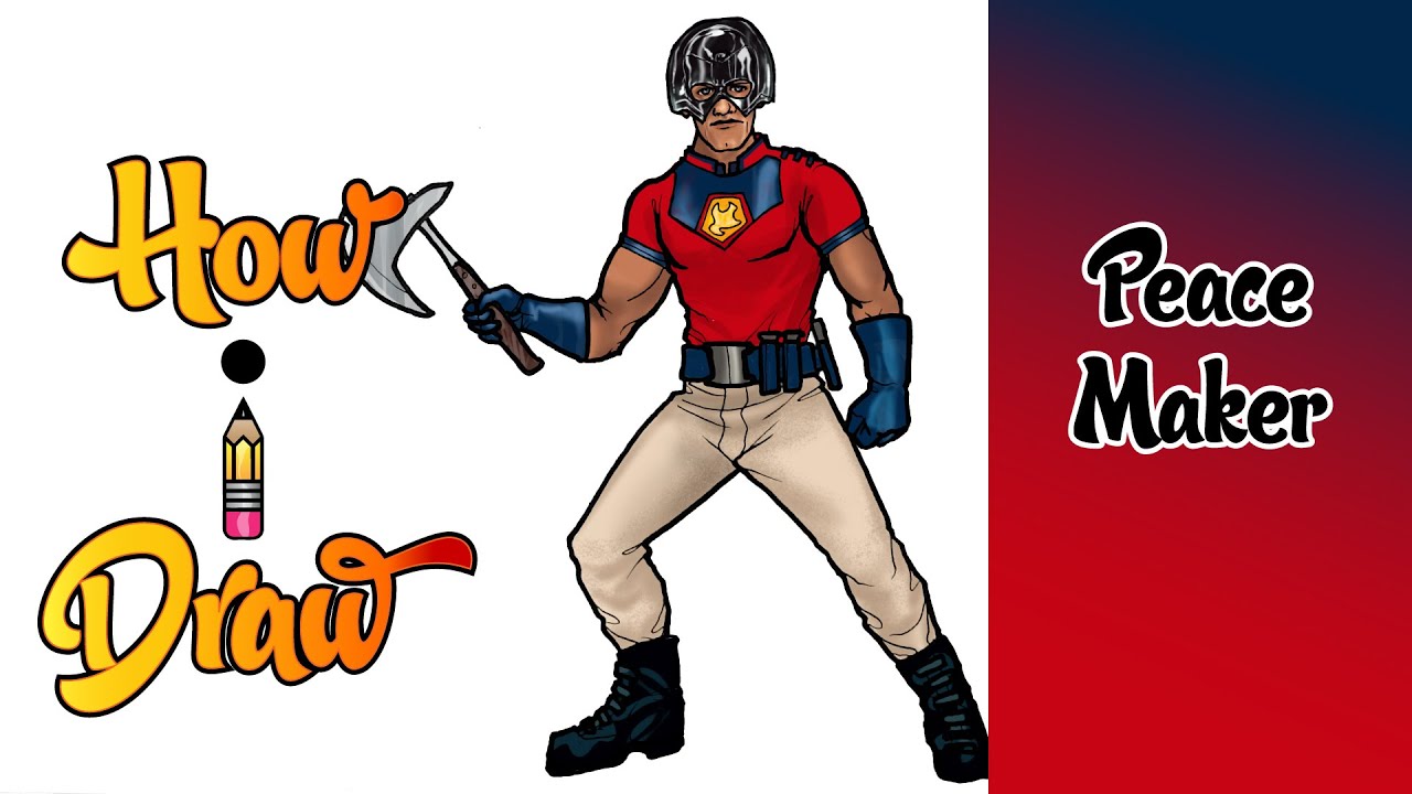 How I Draw PEACEMAKER from DC COMICS SUICIDE SQUAD * how to draw ...