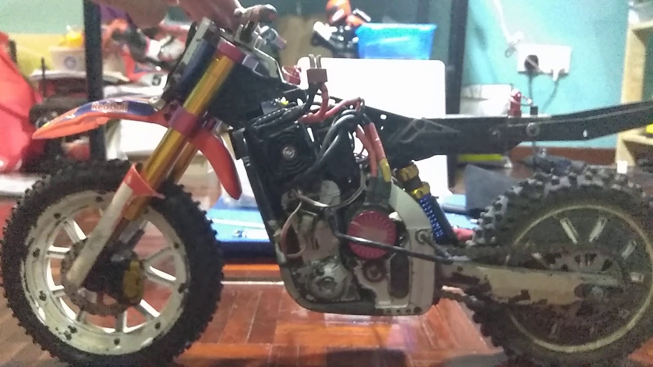 RC Bike - 1/4 scale motocross shock test - YouTube