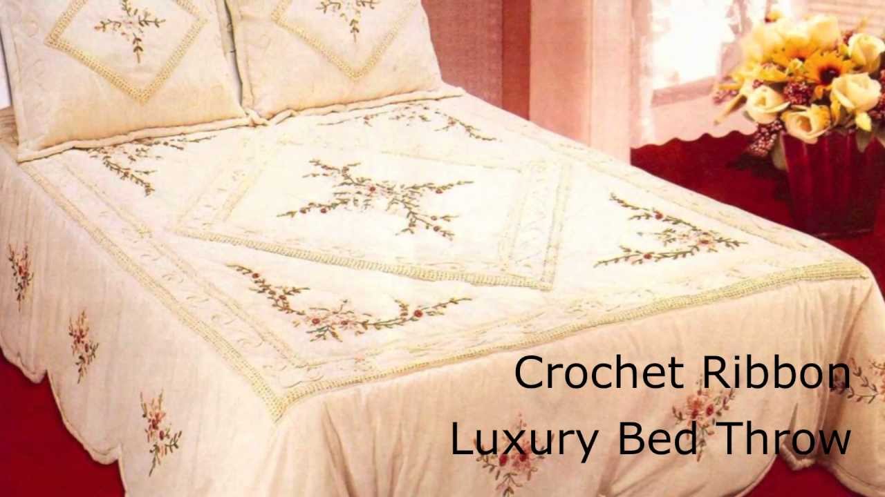 Luxury Crochet Ribbon Bed Throw - YouTube