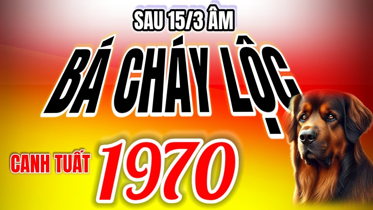 Bá cháy lộc, sau 15/3 âm, tử vi Canh Tuất 1970, phất như vũ bão, nổi ...