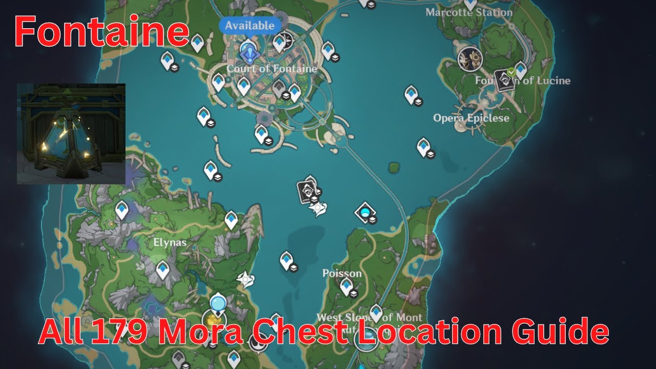 Fontaine All 180 Mora Chest Location P2 Guide 【Genshin Impact 4.0 ...