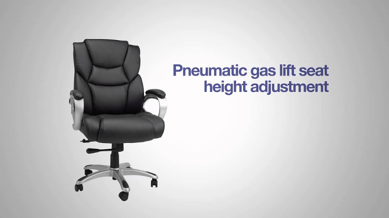 Samsonite Hamburg Big & Tall Premium Bonded Leather Office Chair - YouTube