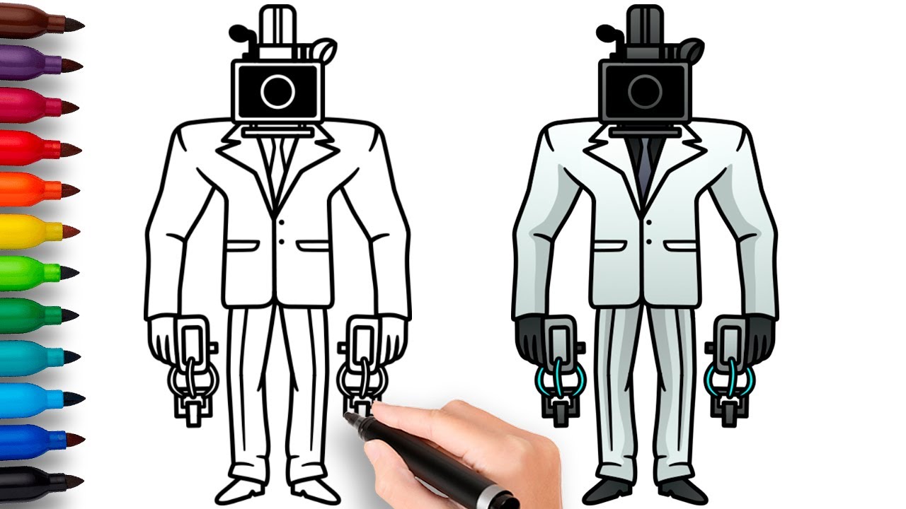 HOW TO DRAW LARGE CAMERAMAN Skibidi Toilet Easy Step By Step