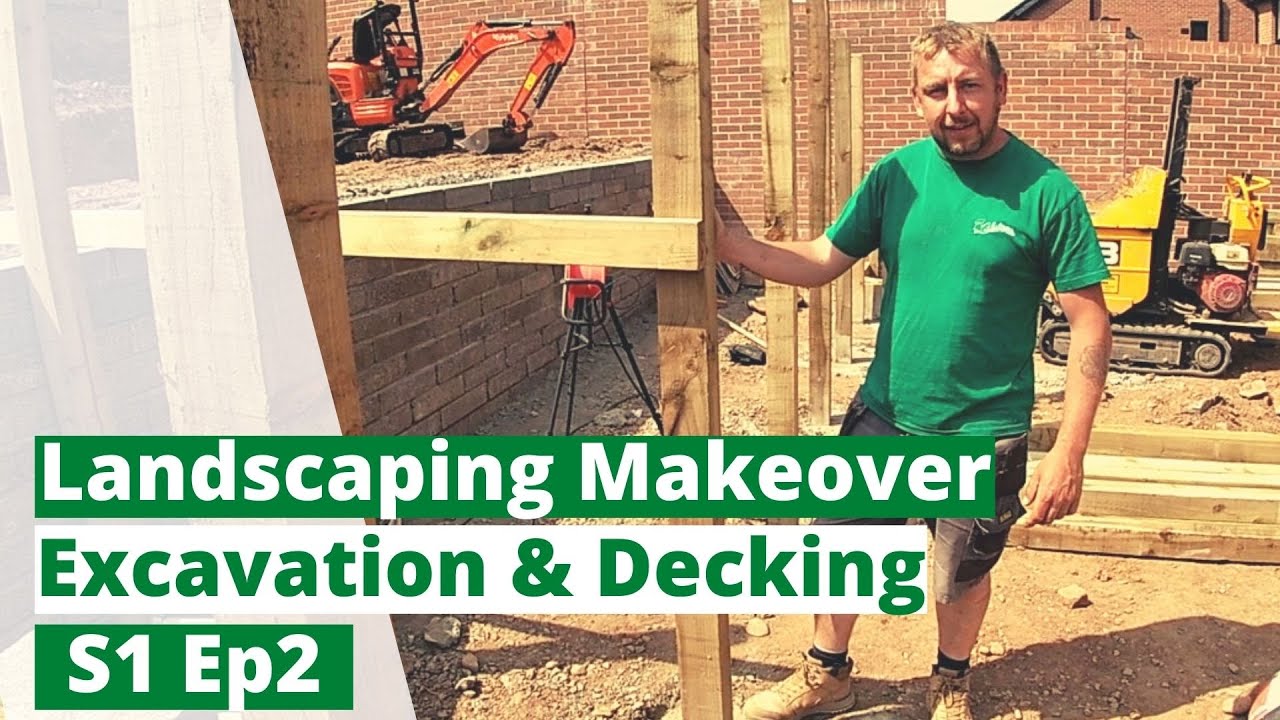 Landscaping Makeover Excavation & Decking S1 Ep2 - YouTube