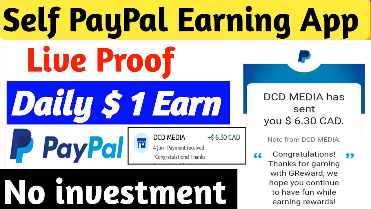 Top PayPal Earning App With Payment Proof | free PayPal Earning | Watch ...