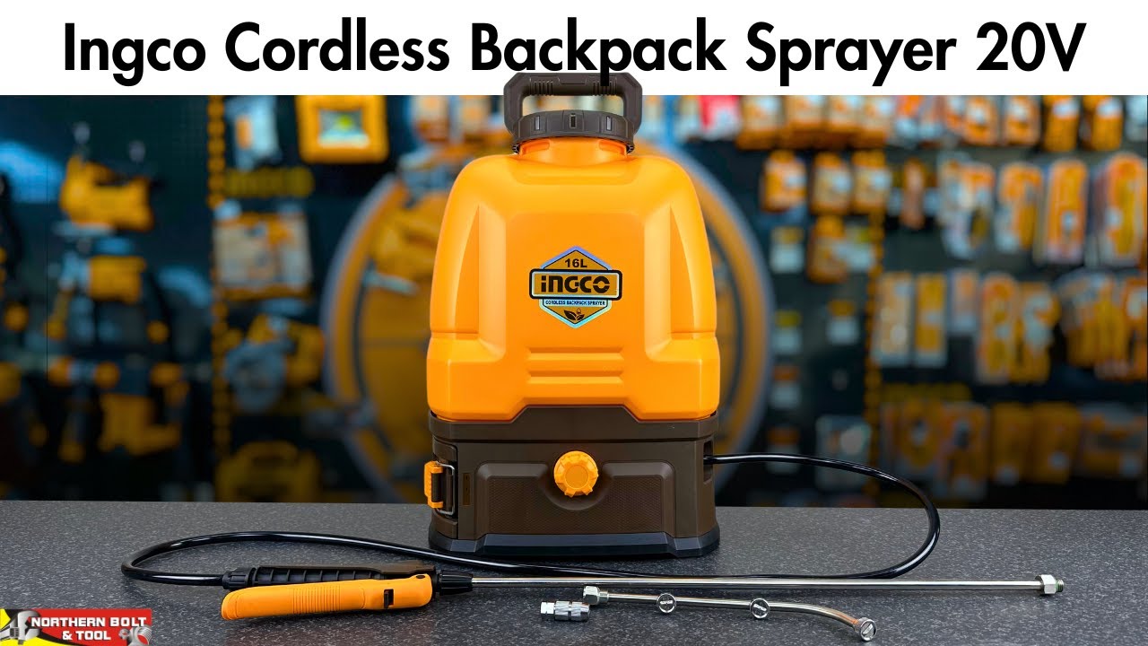 Testing the Ingco Cordless Backpack Sprayer 16L 20V - YouTube