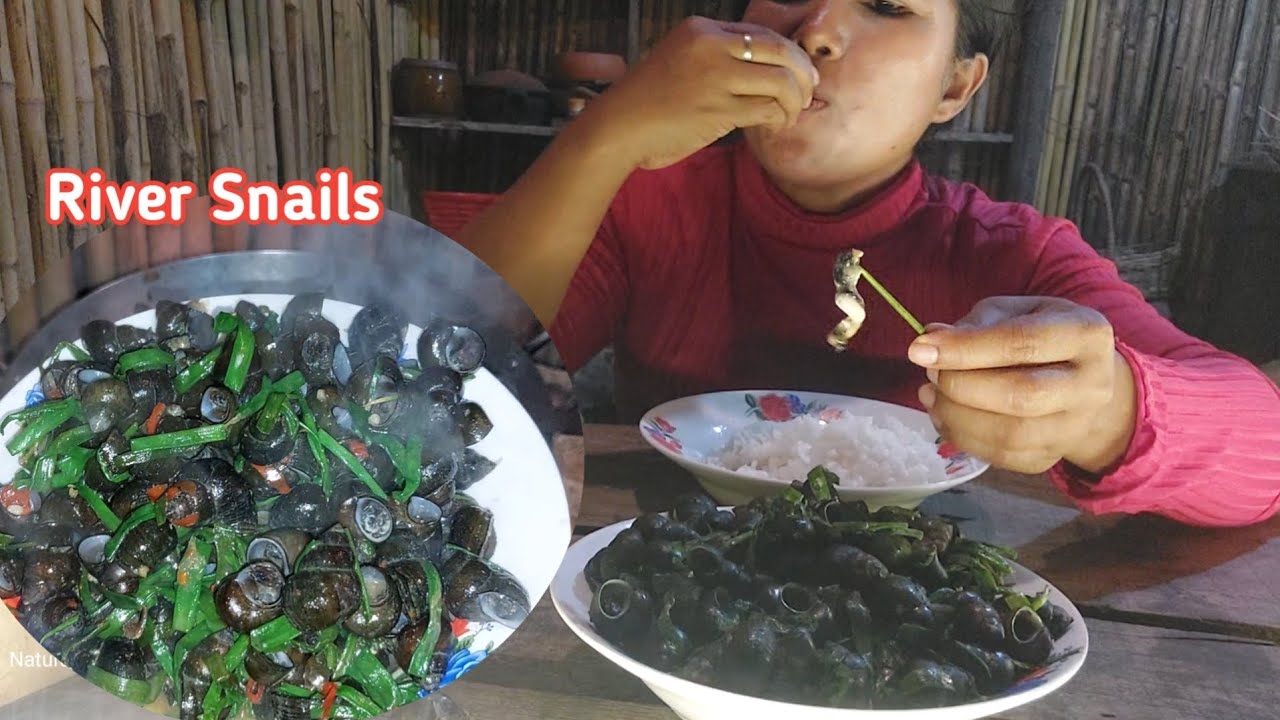 Delicious River Snails Cooking in the countryside _ Popular Snack ...
