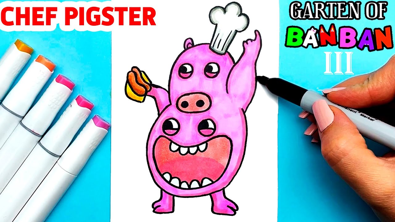How to draw CHEF PIGSTER from Garten Of Banban Chapter 3 | Drawing and ...
