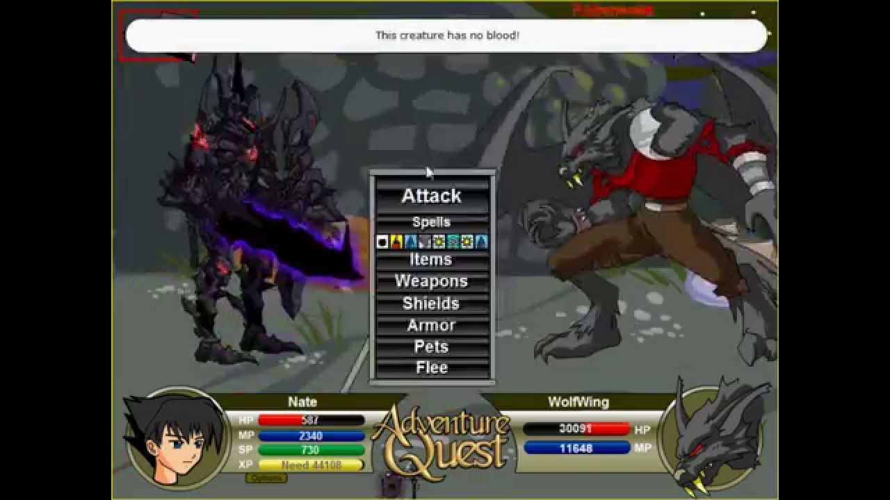Adventure Quest, defeated WolfWing in Solo. HP PK and MP PK - YouTube