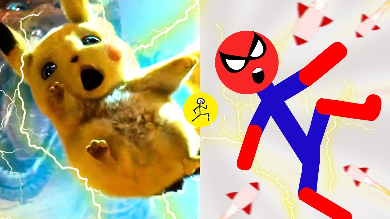 Pikachu vs Stickman | Best Falls | Stickman Dismounting Funny Moments ...
