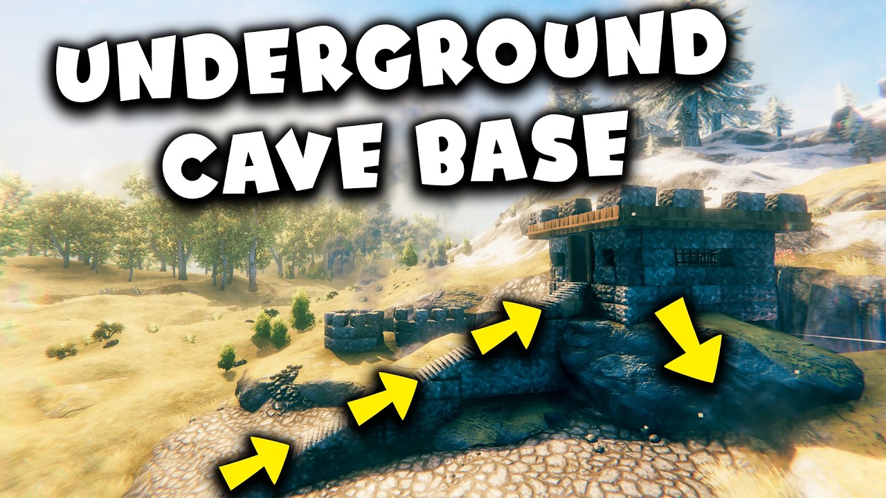 Underground Cave Base | Go Down From Above! | Valheim - YouTube