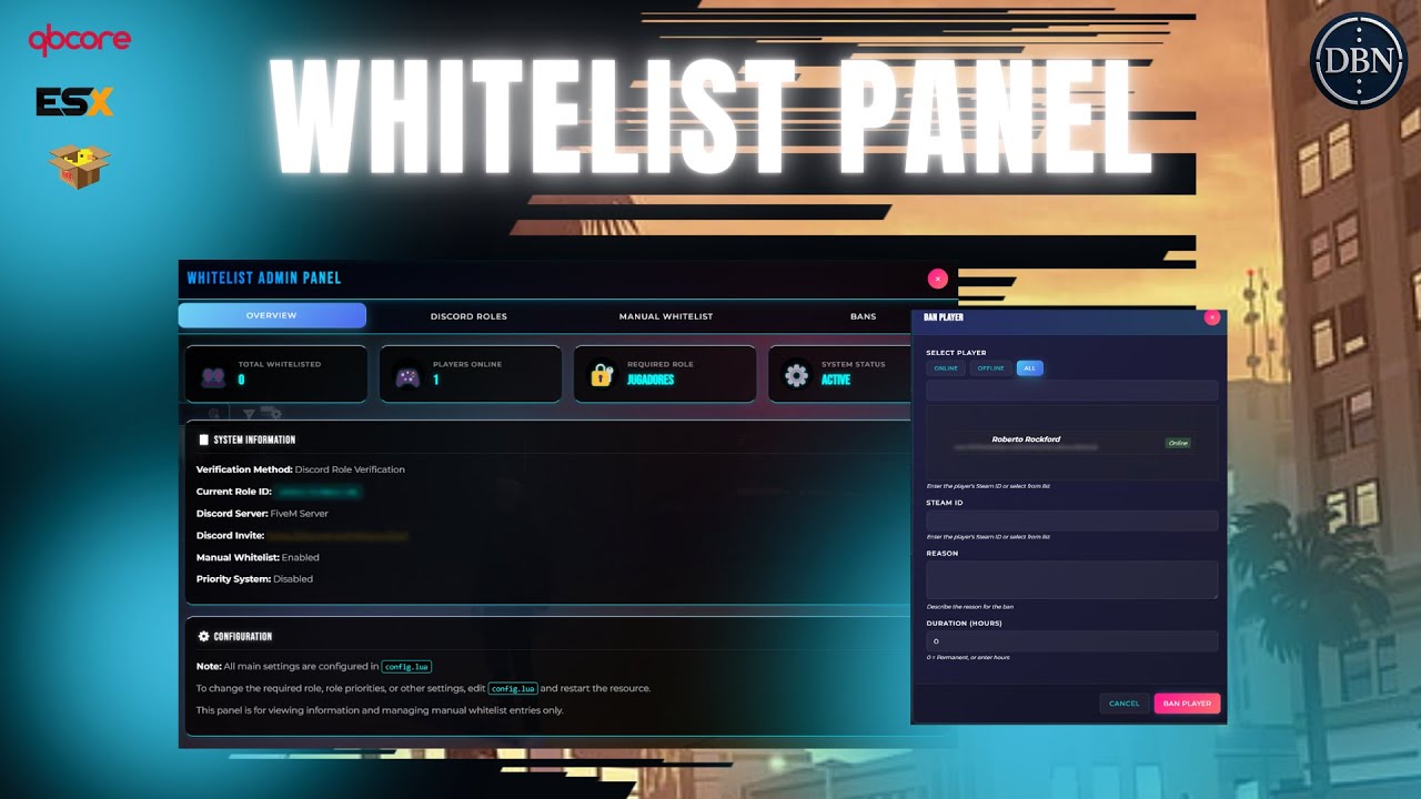 (FiveM script) DBN WHITELIST [ESX/QB/QBOX] Advanced FiveM WHITELIST ...