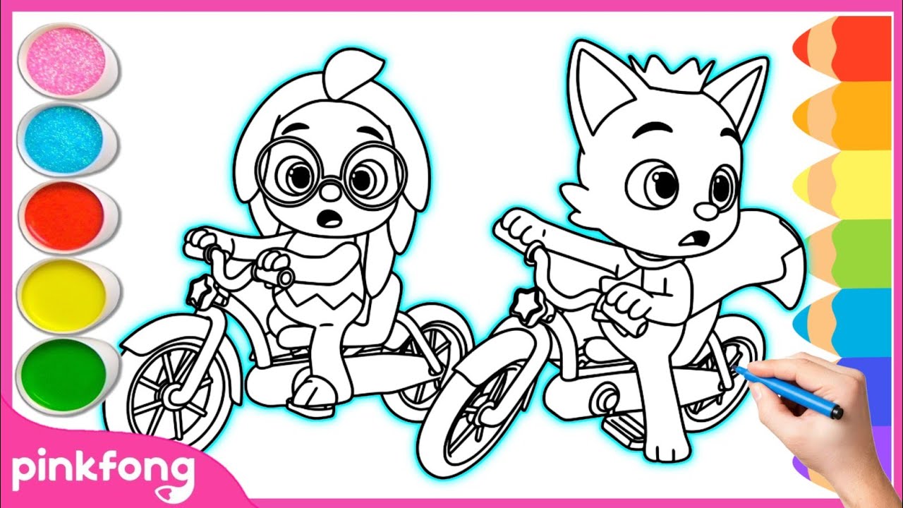 Easy Drawing and Coloring Pinkfong & Hogi - YouTube