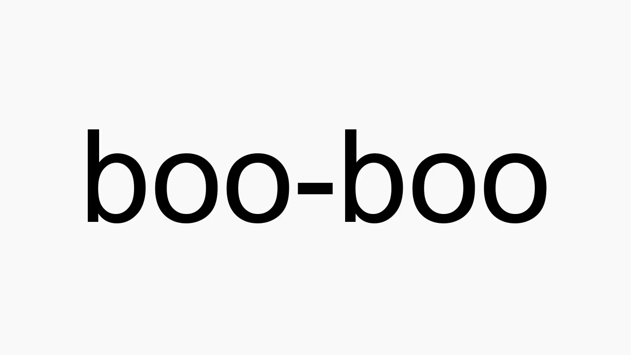 How to pronounce boo-boo - YouTube