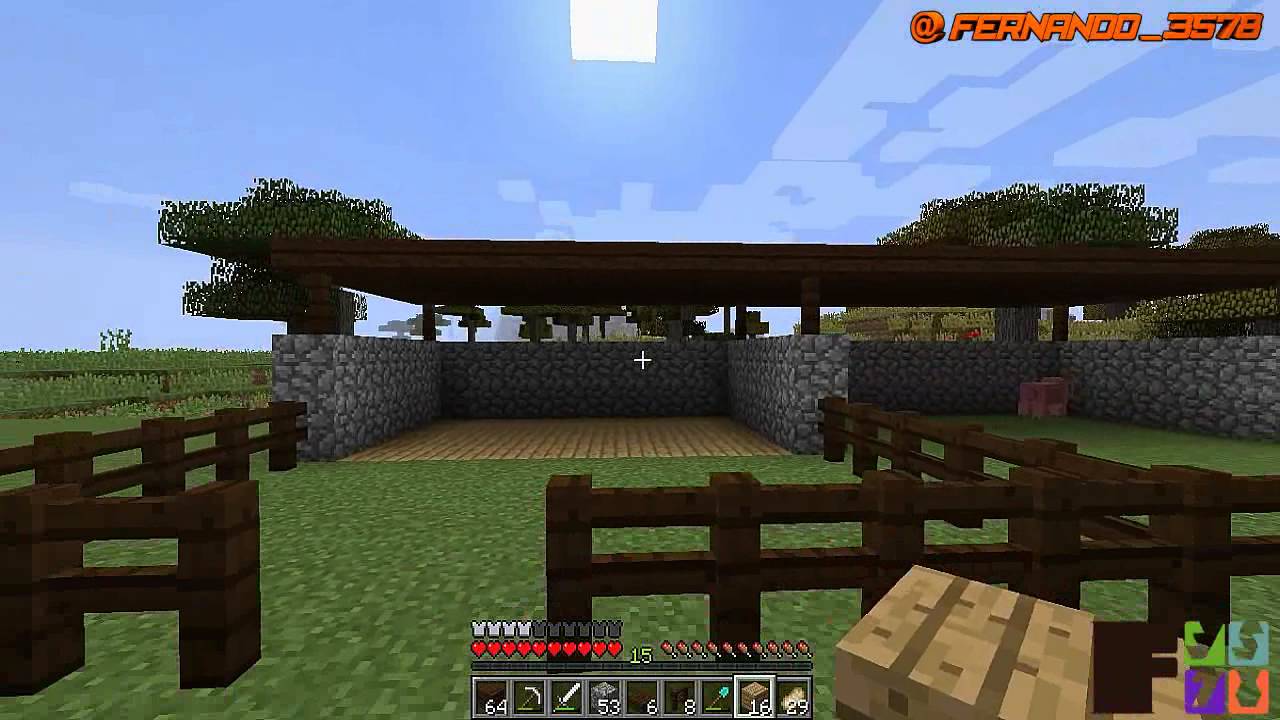 Diário de Minecraft #7 Construindo um Curral para ovelhas vacas e ...