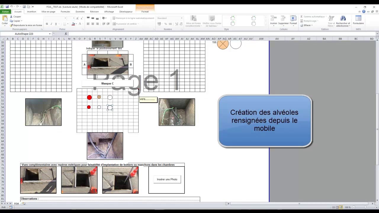 Réalisation FOA depuis un mobile et restitution sous Excel - YouTube