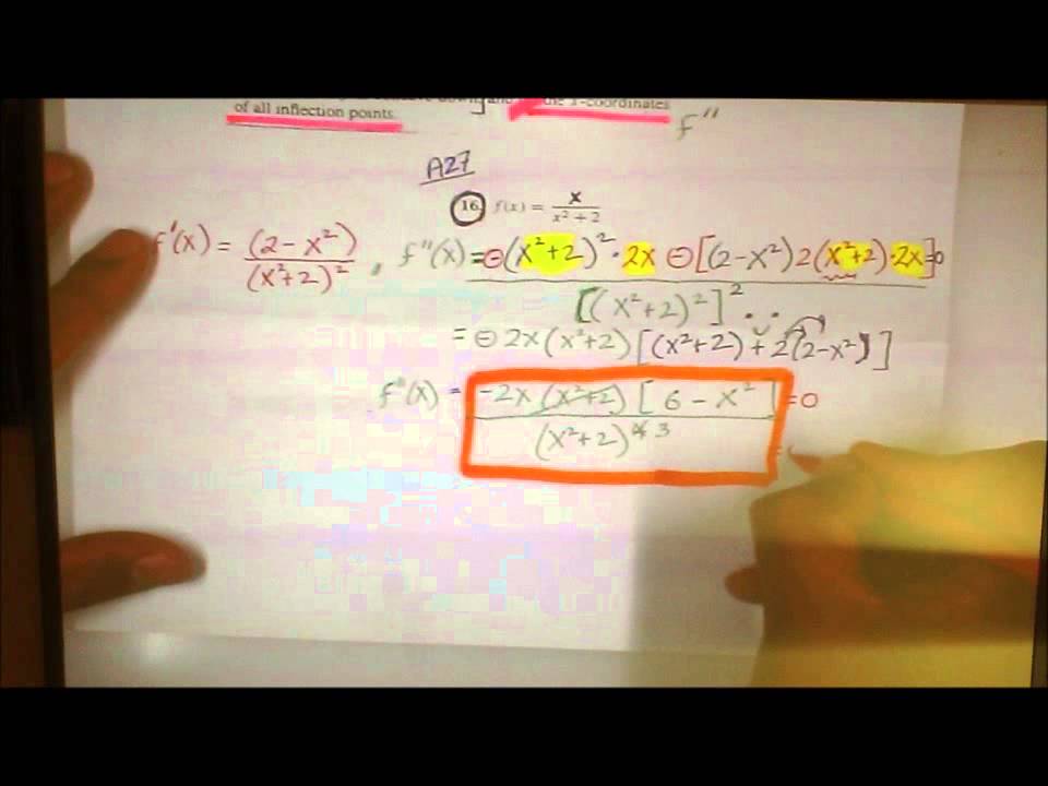 Inflection Point Problem (U2- A27, #16) - YouTube