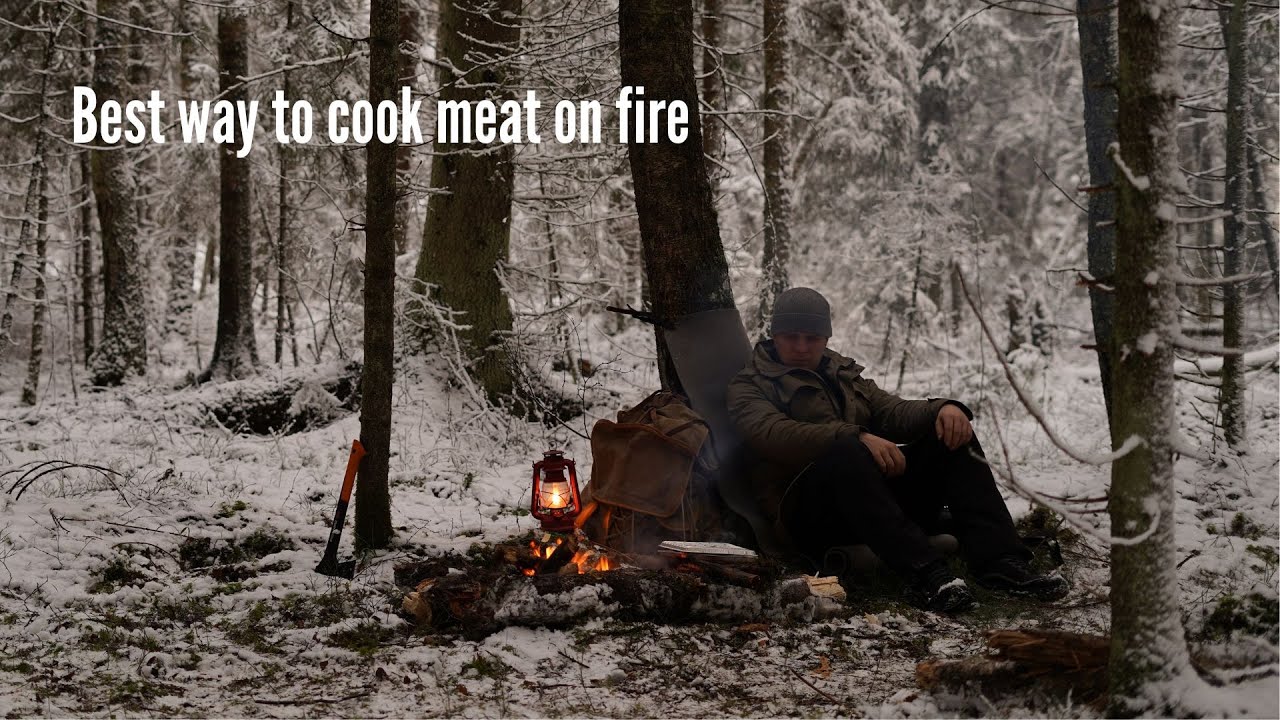 Best way to cook meat on campfire ASMR - YouTube