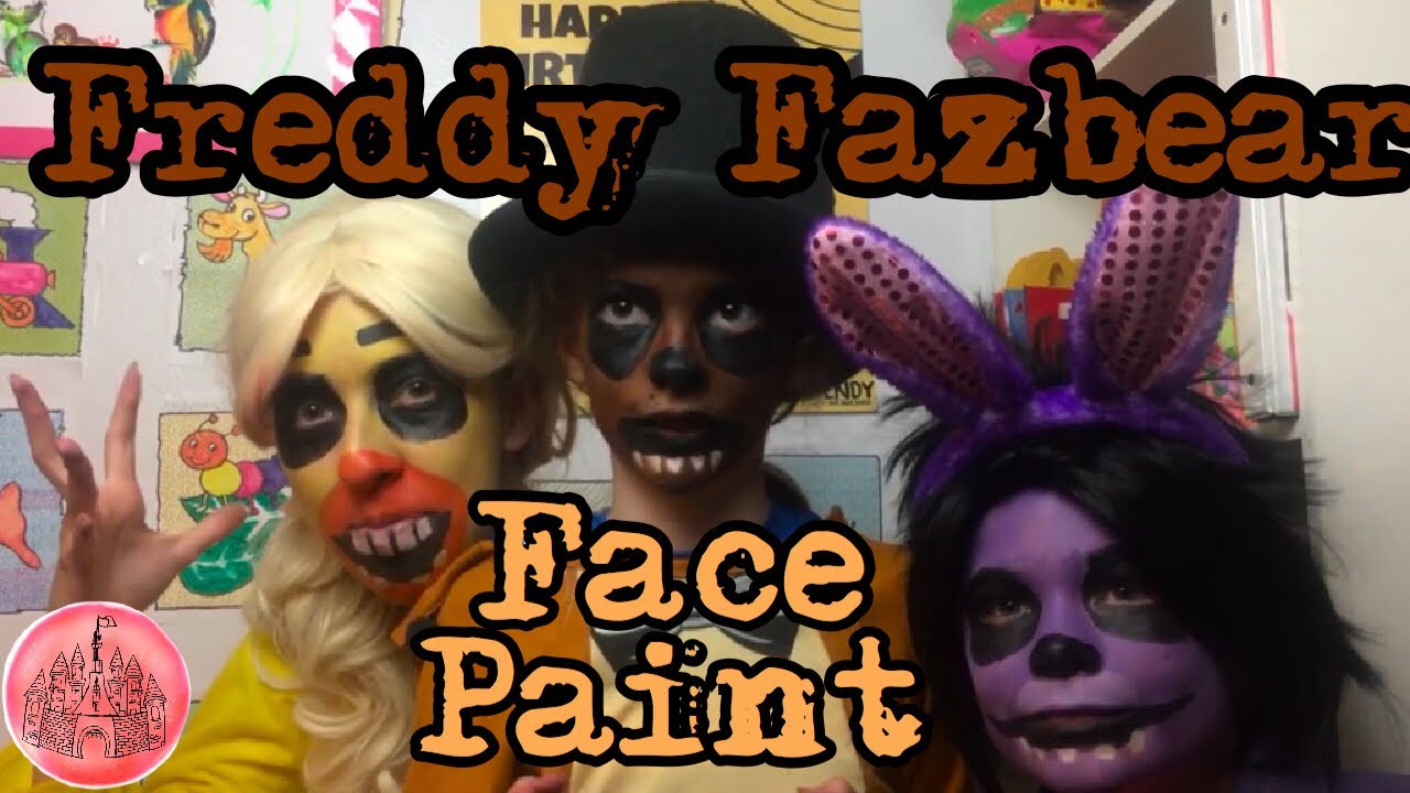 FNAF Freddy Fazbear Face Paint Makeup Tutorial - YouTube