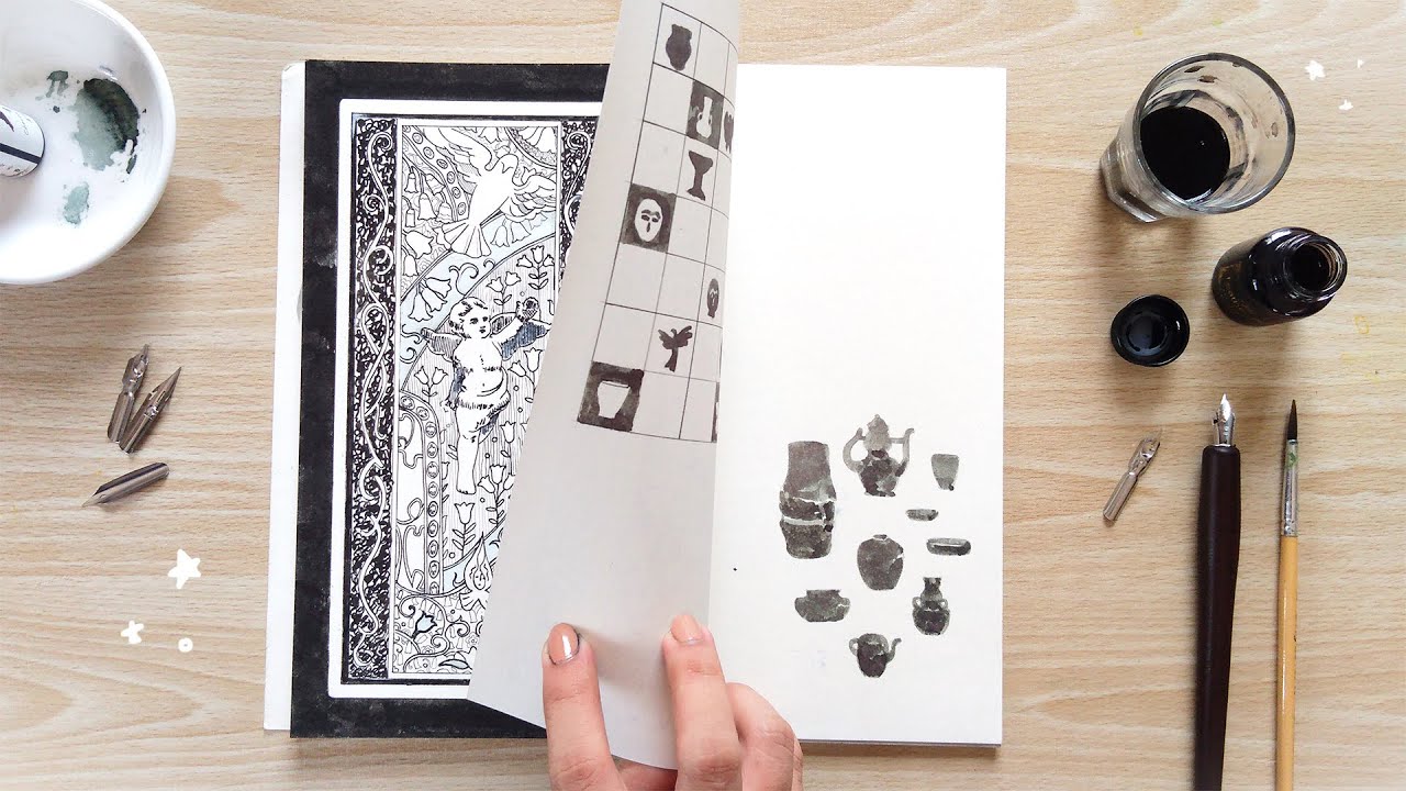 ⋆˚｡ Ink & Dip Pen Drawing Session °｡⋆ - YouTube
