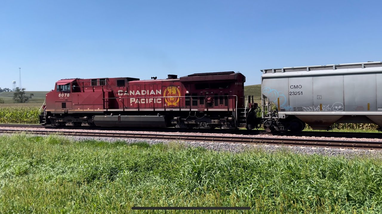 CP as a dpu on UP grain train - YouTube