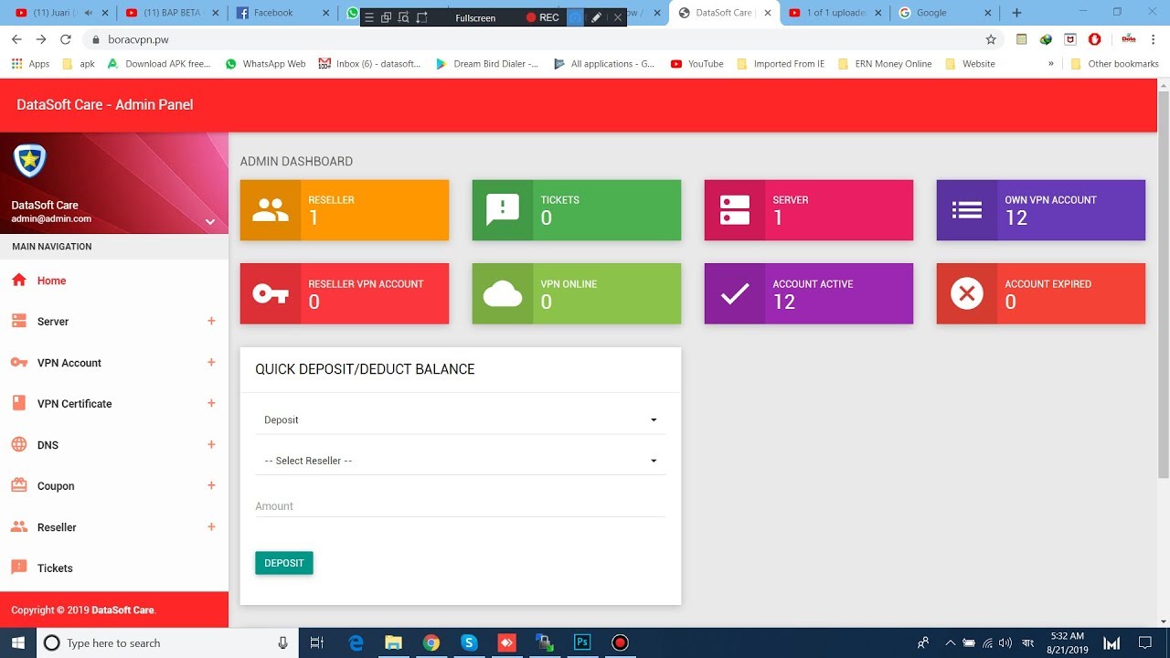 VPN Admin Panel For UAE - YouTube