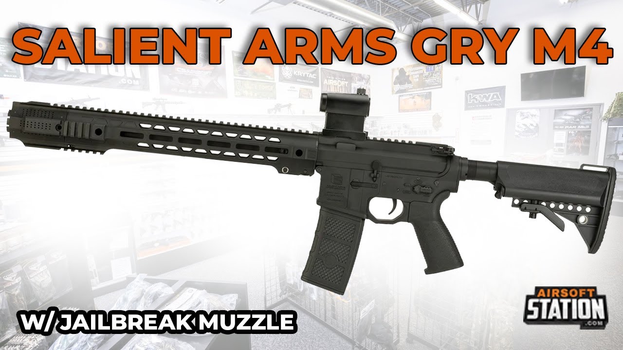 Salient Arms Int'l GRY M4 Airsoft Rifle w/ Jailbreak Muzzle - YouTube
