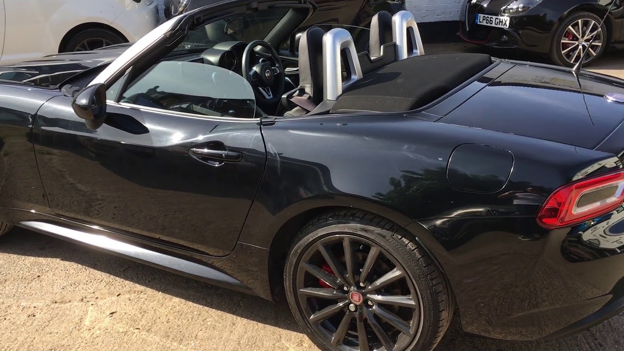 FIAT 124 SPIDER LUSSO IN BLACK FOR SALE - YouTube