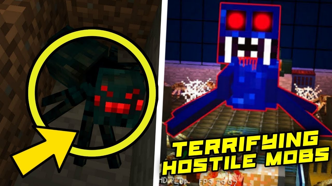 Most TERRIFYING Hostile Mobs In Minecraft! - YouTube