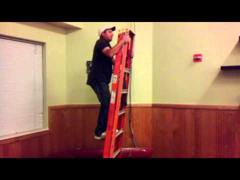 Climbing magic ladder, incredible balance, dancing on tip top of ladder ...