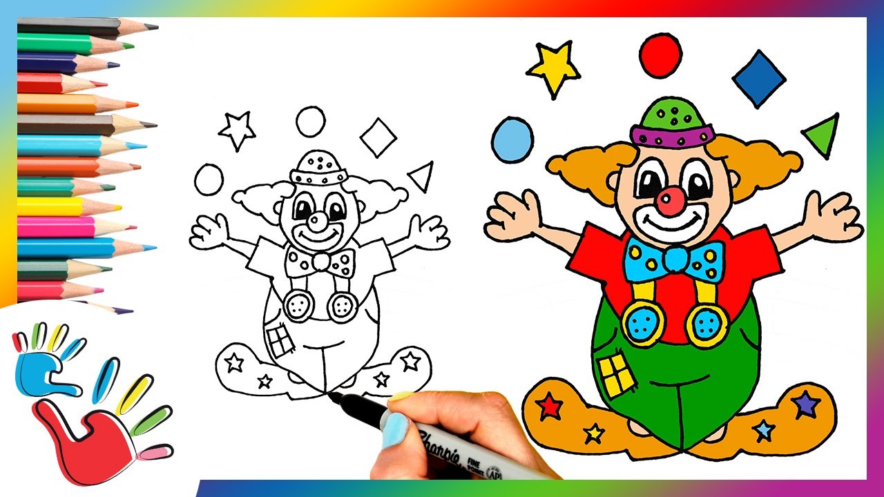 How to Draw a Cute Clown | Easy Step-by-Step Tutorial for Kids - YouTube