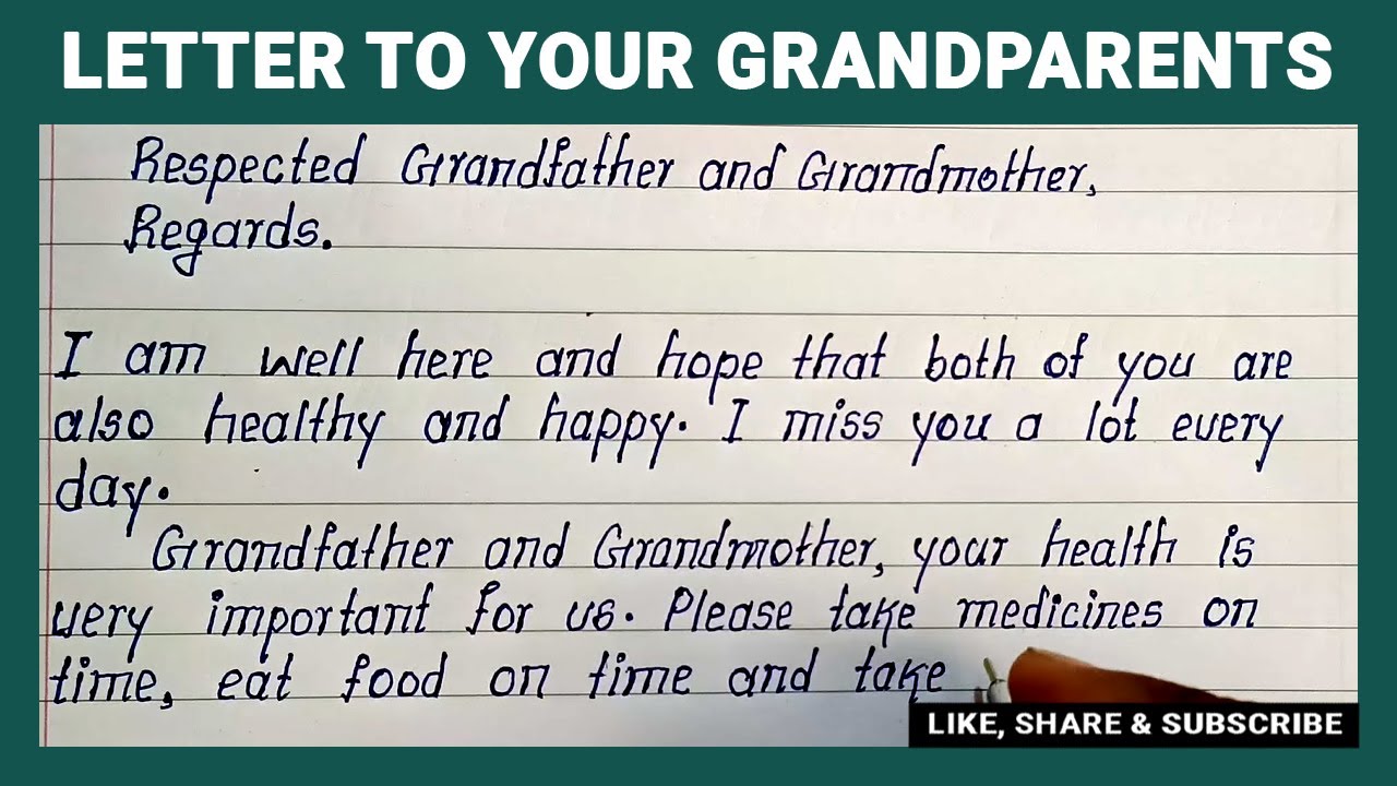 Write Letter to Your Grandparents About Health | Easy English Letter to ...
