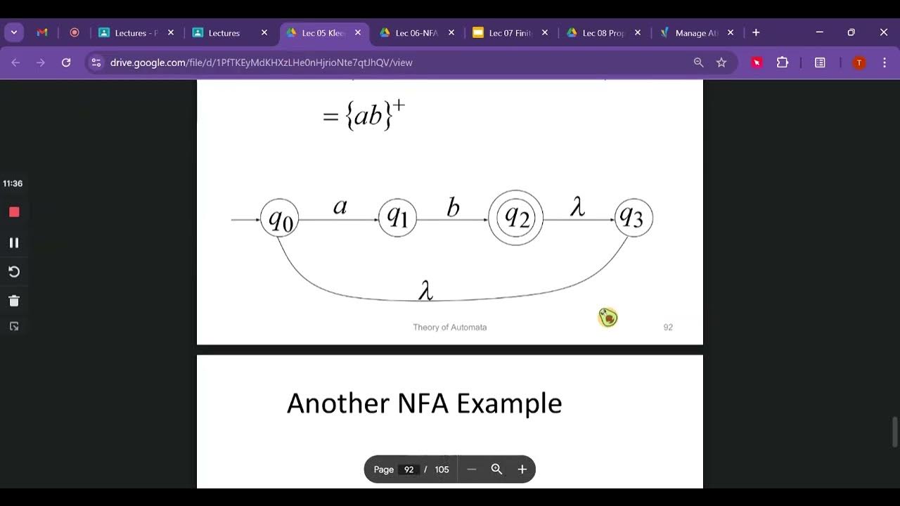 Theory of Automata Sec C - Kleens Theorem Part 2 , NFA ( null-NFA) , NFA to FA , DFA ...