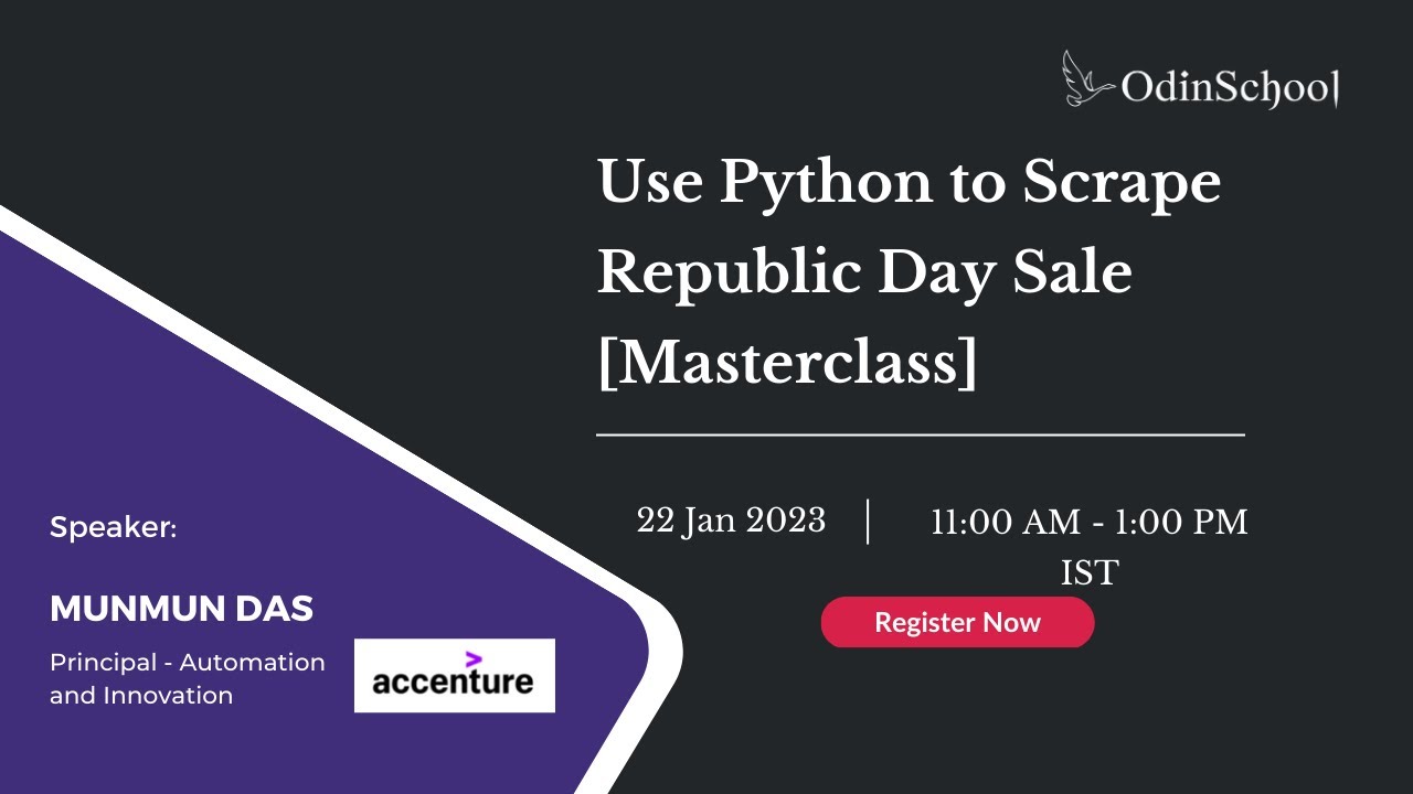 FREE MASTERCLASS - Use Python to Scrape Republic Day Sale | 22th Jan 2023 - YouTube